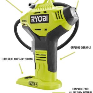 RYOBI P737D 18-Volt ONE+ Cordless High Pressure Inflator + 4.0 Ah High Capacity Lithium-Ion Battery & Charger,