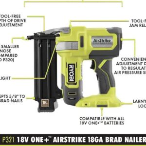 RYOBI 18-G Cordless Brad Nailer (Tool Only)