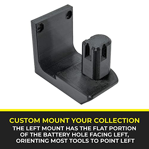 Spartan Mounts Tool Mount for Ryobi Power Tools, Left Mount Wall Display Hook, Power Tool Storage, Convenient Easy Access Garage Organizer, Durable Low Profile Bracket