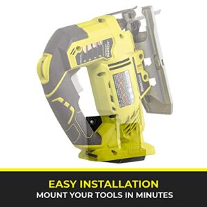 Spartan Mounts Tool Mount for Ryobi Power Tools, Left Mount Wall Display Hook, Power Tool Storage, Convenient Easy Access Garage Organizer, Durable Low Profile Bracket