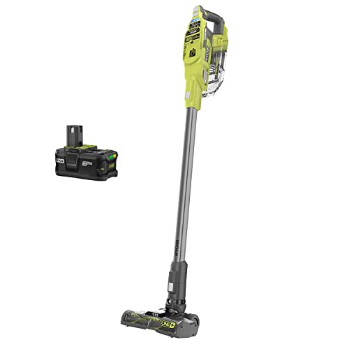 RYOBI 18V ONE+ Brushless Compact Stick Vacuum P724B with 4Ah Battery, (Bulk Packaged, No Retail Packaging)