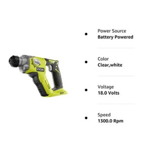 Ryobi 18-Volt ONE+ Lithium-Ion Cordless 1/2 Inch SDS-Plus Rotary Hammer Drill (Tool Only) (Non-Retail Packaging)