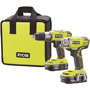 ryobi p1832 18v one+ handheld drill/driver and impact driver kit (6 piece bundle, 1x p277 drill / driver, 1x p235 impact driver, 1x p118 dual chemistry charger, 2x p102 18v batteries, 1x tool bag)