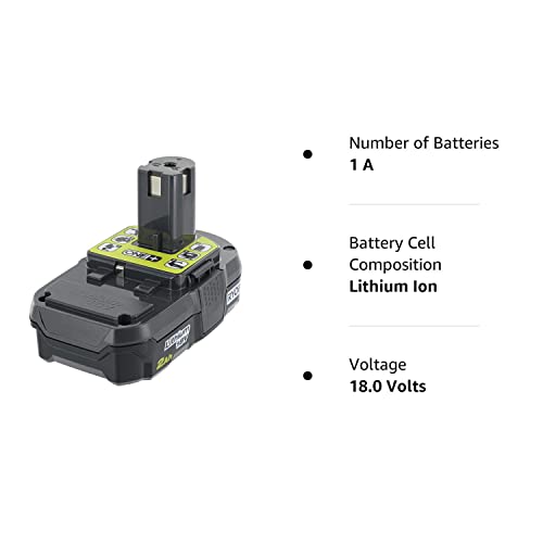 Ryobi P190 2.0 Amp Hour Compact 18V Lithium Ion Battery w/ Cold Weather Performance and (Charger Not Included / Battery Only)