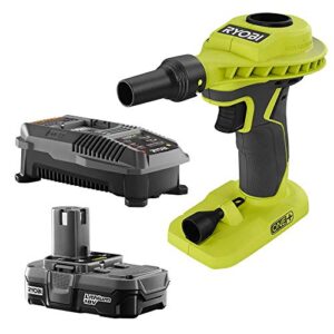 ryobi 18-volt one+ lithium-ion cordless high volume power inflator p738 kit with 1.3 ah battery and 18-volt charger