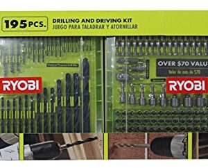 Ryobi A981952QP 195 Piece Drilling and Driving Kit for Wood, Plastic, Metal, and Masonry Work