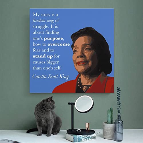 Coretta Scott King Poster Black Female Inspirational Quote Posters Famous African American Women Poster Canvas Painting Wall Art Poster for Bedroom Living Room Decor 12x12inch(30x30cm) Unframe-style-3