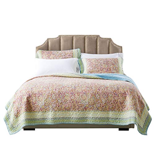 Barefoot Bungalow Palisades Pastel Quilt Set, 3-Piece Full/Queen,Red