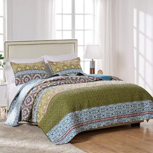 greenland home shangri-la quilt set, 3-piece full/queen, multi