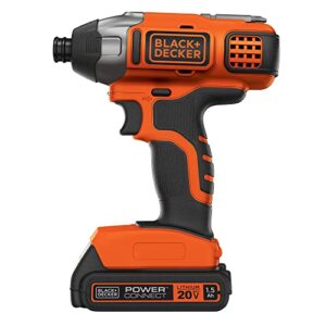 black+decker 20v max* powerconnect 1/4 in. cordless impact driver kit (bdci20c)