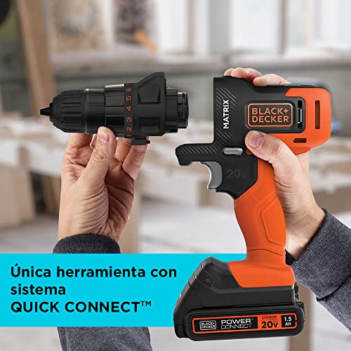 BLACK+DECKER 20V MAX MATRIX Drill, Power Tool Combo Kit, 6-Tool Set, Cordless Tool Set (BDCDMT1206KITC)