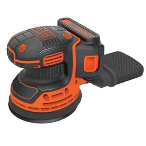 black+decker 20v max orbital sander, cordless, 12,000 opm, 2 sandpaper sheets, battery and charger included (bdcro20c)