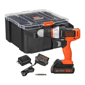 black+decker black+decker matrix 20v max* drill kit with storage case (bdcdmt120cstff)