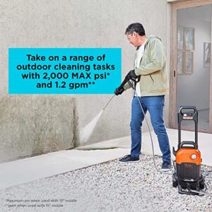 BLACK+DECKER Electric Cold Water Pressure Washer, 2,000 MAX PSI, 1.2 GPM (BEPW2000)