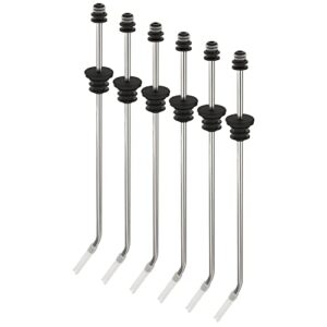 bev by black+decker cocktail maker replacement dispenser straws, stainless steel, dishwasher safe, 6 pack (best106​)