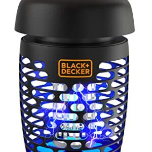 BLACK+DECKER Bug Zapper Electric Lantern with Insect Tray, Cleaning Brush, Light Bulb & Waterproof Design for Indoor & Outdoor Flies, Gnats & Mosquitoes Up to 625 Square Feet