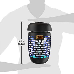 BLACK+DECKER Bug Zapper Electric Lantern with Insect Tray, Cleaning Brush, Light Bulb & Waterproof Design for Indoor & Outdoor Flies, Gnats & Mosquitoes Up to 625 Square Feet