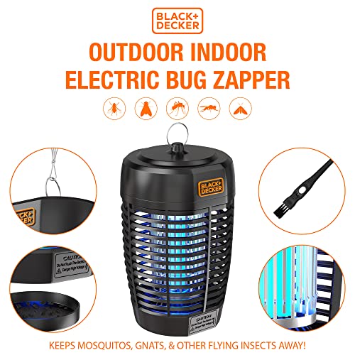 Black + Decker Bug Zapper- Mosquito Repellent Outdoor & Fly Traps for Indoors- Mosquito Zapper & Fly Killer- Gnat & Moth Traps for Home, Deck, Garden, Patio & More