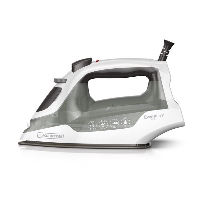 BLACK+DECKER Easy Steam Compact Iron with TrueGlide Nonstick Soleplate, Pivoting Cord, SmartSteam Technology