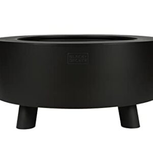 BLACK + DECKER 34" D Smokeless Wood Burning Steel Fire Pit Black Powder Coated Steel Fire Bowl Includes Poker