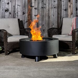 BLACK + DECKER 34" D Smokeless Wood Burning Steel Fire Pit Black Powder Coated Steel Fire Bowl Includes Poker