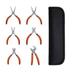 black+decker plier set, mini, 6-piece, easily bend and cut wires (bdht84003)