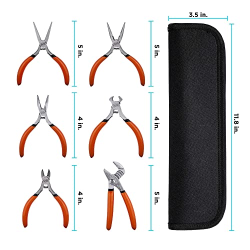 BLACK+DECKER Plier Set, Mini, 6-Piece, Easily Bend and Cut Wires (BDHT84003)