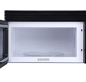 BLACK+DECKER Range Microwave with Top Mount Air Recirculation Vent, 1.6-Cu. Ft. 1000-Watt, Incandescent Lighting, Safety Lock