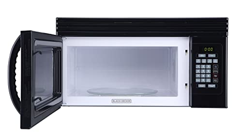 BLACK+DECKER Range Microwave with Top Mount Air Recirculation Vent, 1.6-Cu. Ft. 1000-Watt, Incandescent Lighting, Safety Lock