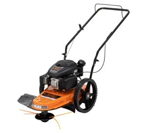 black+decker 25a-26kf736 4-cycle gas powered 22-inch walk-behind high-wheeled string trimmer with 173cc kohler engine, black and orange