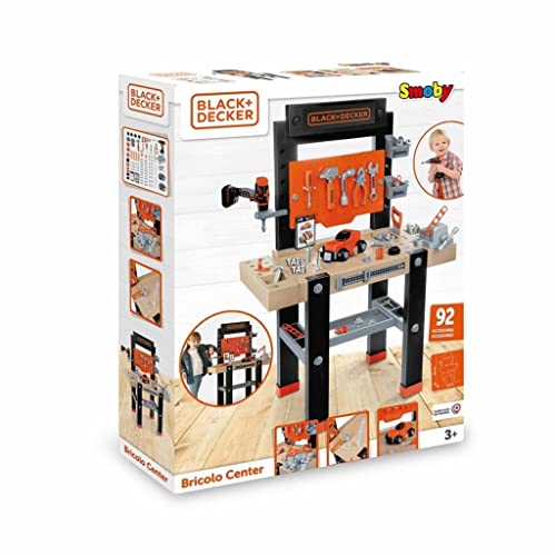 Smoby Black and Decker Kids Centre Workbench  Pretend Play Toy Workbench with Tools