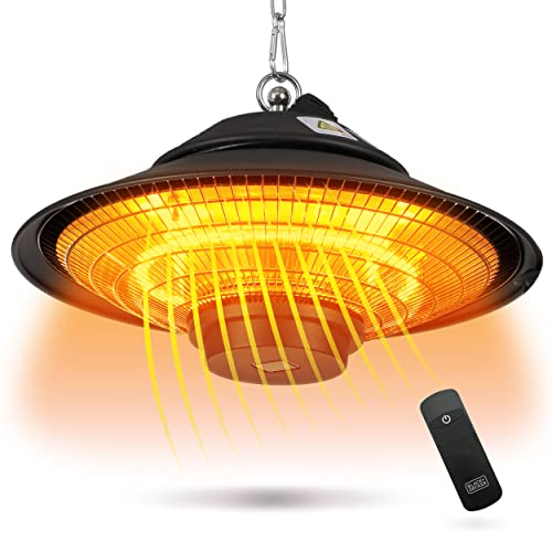 BLACK+DECKER Patio Electric Heater for Ceiling, Heater for Outside with Remote Control