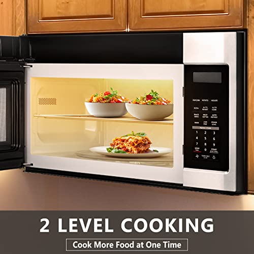 BLACK+DECKER EM044KB19 Over The Range Microwave Oven with One Touch, 1000 Watts, 400 CFM and Sensor Cooking, OTR 1.9 Cu.ft, Stainless Steel