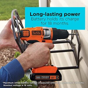 BLACK+DECKER LDX220C 20V MAX 2-Speed Cordless Drill Driver (Includes Battery and Charger)