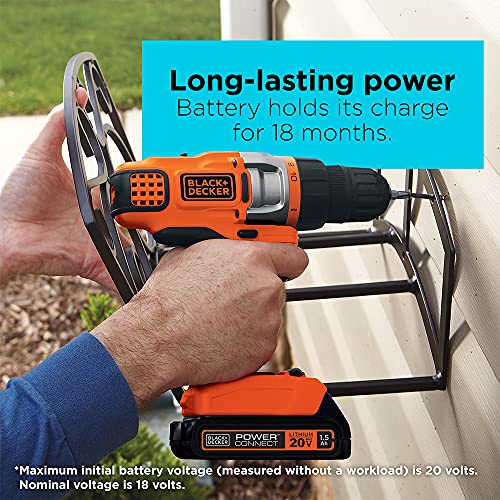 BLACK+DECKER LDX220C 20V MAX 2-Speed Cordless Drill Driver (Includes Battery and Charger)