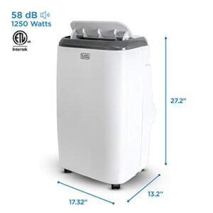 BLACK+DECKER 14,000 BTU Portable Air Conditioner with Remote Control, White