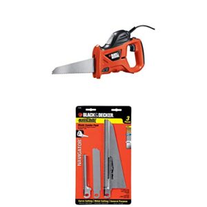 black & decker phs550b 3.4 amp powered handsaw with storage bag with 74-598 navigator combo set, 3-piece