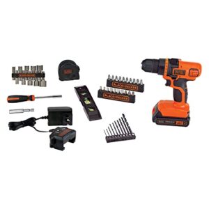 black+decker 20v max* powerconnect cordless drill/driver + 44 pc. home project kit (ldx50pk)