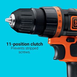 BLACK+DECKER 20V MAX* POWERCONNECT Cordless Drill/Driver + 44 pc. Home Project Kit (LDX50PK)