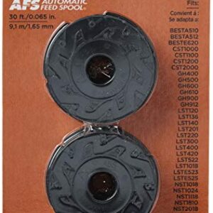 BLACK+DECKER Trimmer Line Replacement Spool, Autofeed 30 ft, 0.065-Inch, 2-Pack (AF-100-2)