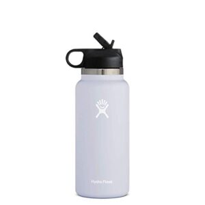 hydro flask 32 oz. water bottle with straw lid – stainless steel, reusable, vacuum insulated- wide mouth