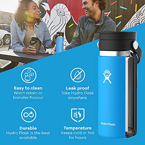 Hydro Flask Coffee 16 oz. Travel Mug - Insulated, Stainless Steel, & Reusable with Wide Flex Sip Lid, Fog