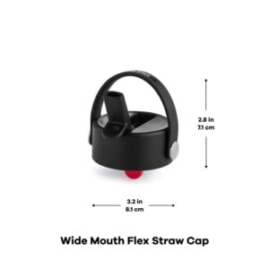 Wide Mouth Flex Straw Cap, Black - WFS001