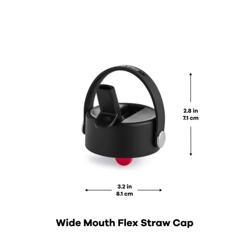 Wide Mouth Flex Straw Cap, Black - WFS001