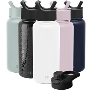 Simple Modern Water Bottle with Straw and Chug Lid Vacuum Insulated Stainless Steel Metal Thermos Bottles | Reusable Leak Proof BPA-Free Flask for Sports, Gym | Summit Collection | 32oz, Winter White