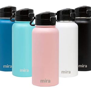 MIRA 32 oz Stainless Steel Water Bottle - Hydro Vacuum Insulated Metal Thermos Flask Keeps Cold for 24 Hours, Hot for 12 Hours - BPA-Free One Touch Spout Lid Cap - Rose Pink