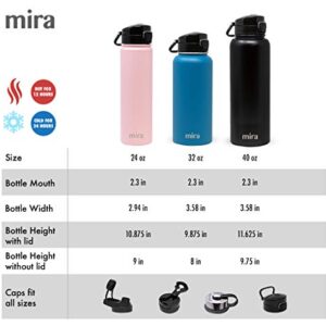 MIRA 32 oz Stainless Steel Water Bottle - Hydro Vacuum Insulated Metal Thermos Flask Keeps Cold for 24 Hours, Hot for 12 Hours - BPA-Free One Touch Spout Lid Cap - Rose Pink