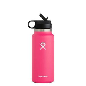 hydro flask water bottle – wide mouth straw lid 2.0 – 32 oz, watermelon