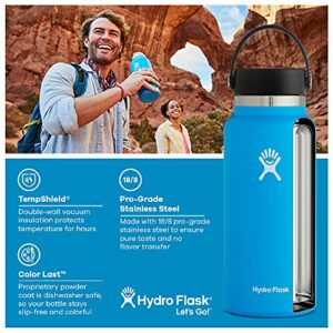 Hydro Flask 40 oz. Water Bottle - Stainless Steel, Reusable, Vacuum Insulated- Wide Mouth with Leak Proof Flex Cap