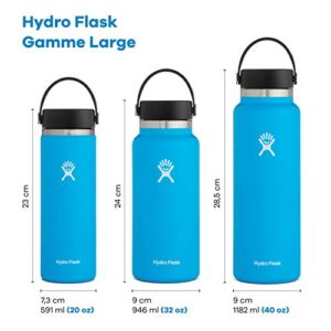 Hydro Flask Water Bottle - Stainless Steel & Vacuum Insulated - Wide Mouth 2.0 with Leak Proof Flex Cap - 32 oz, Hibiscus